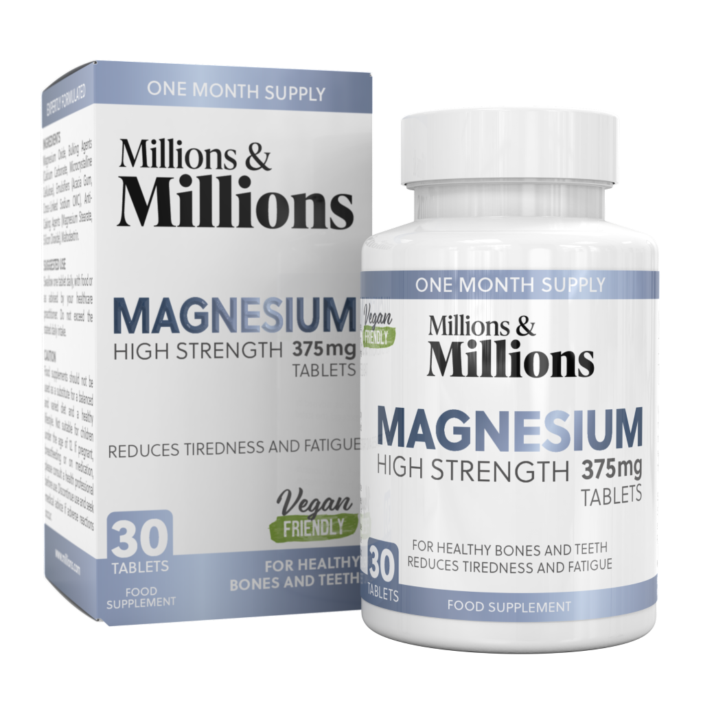 P2628 Millions & Millions – Magnesium 375mg – 30 Tablets – All Pack 123