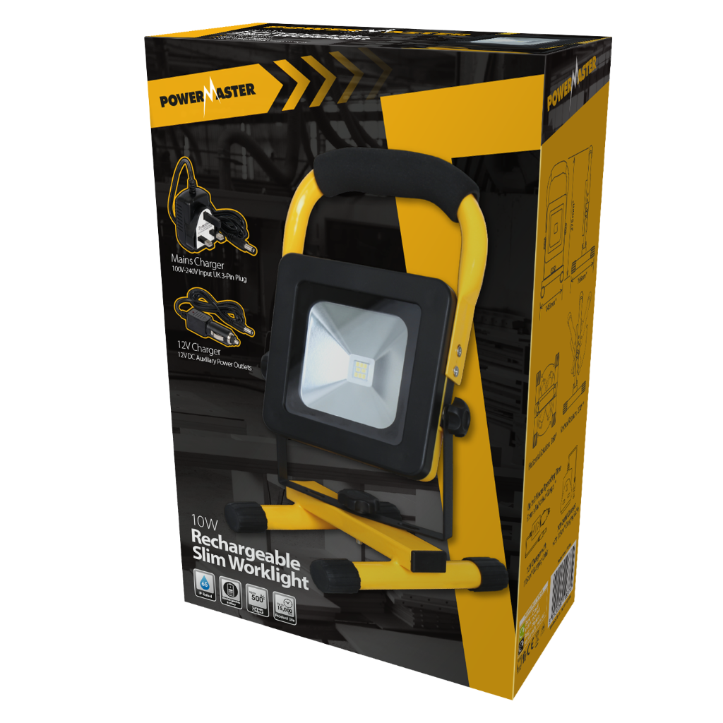 S11566 PowerMaster LED Rechargeable Worklight – 10W – All Pack 123