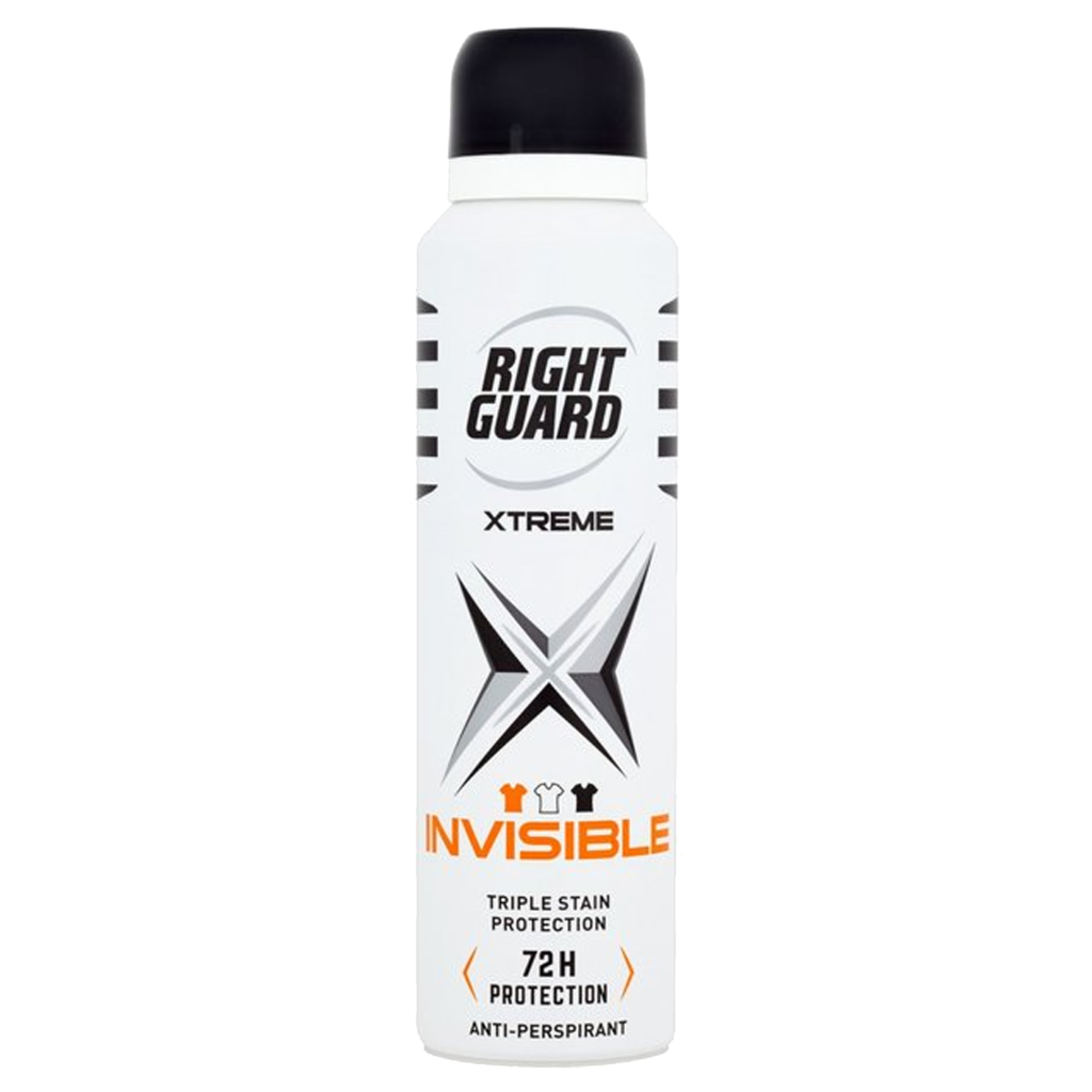 T0915 Rightguard Mens Invisible 72Hr – 150ml (6 Pack) – All Pack 123